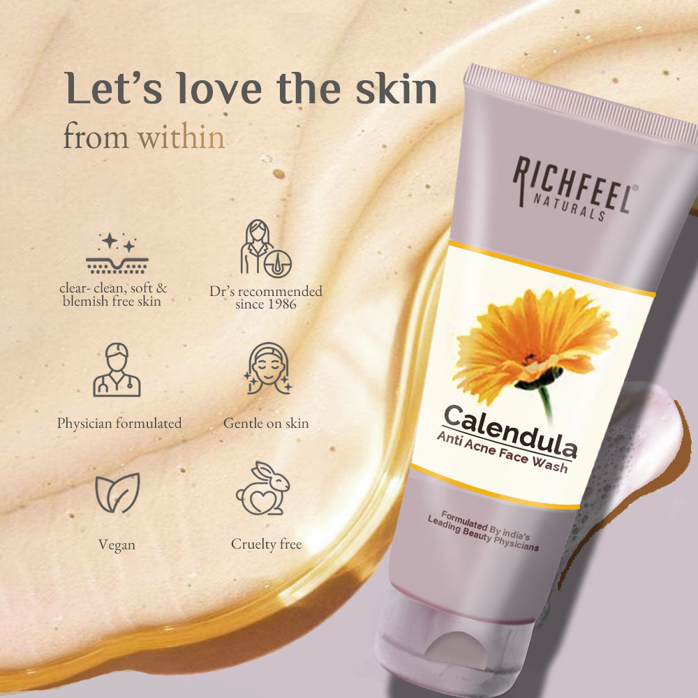 Richfeel Calendula Anti Acne Face Wash 100 g – richfeelnaturals.com