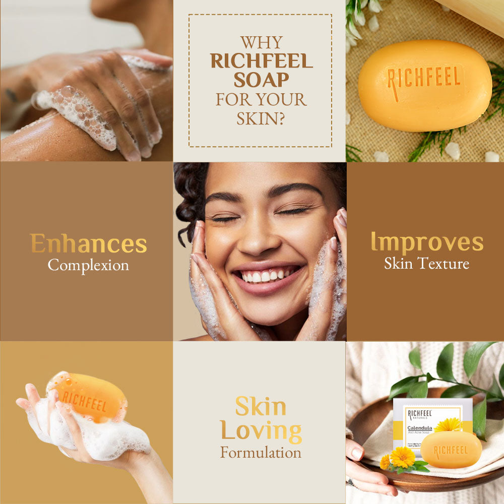 Richfeel Calendula Anti Acne Soap 75 G Pack of 5 – richfeelnaturals.com