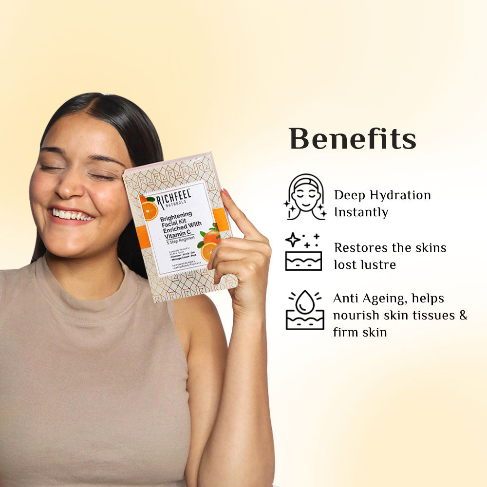 Richfeel Brightening Facial Kit Enriched With Vitamin C 250 gm ...