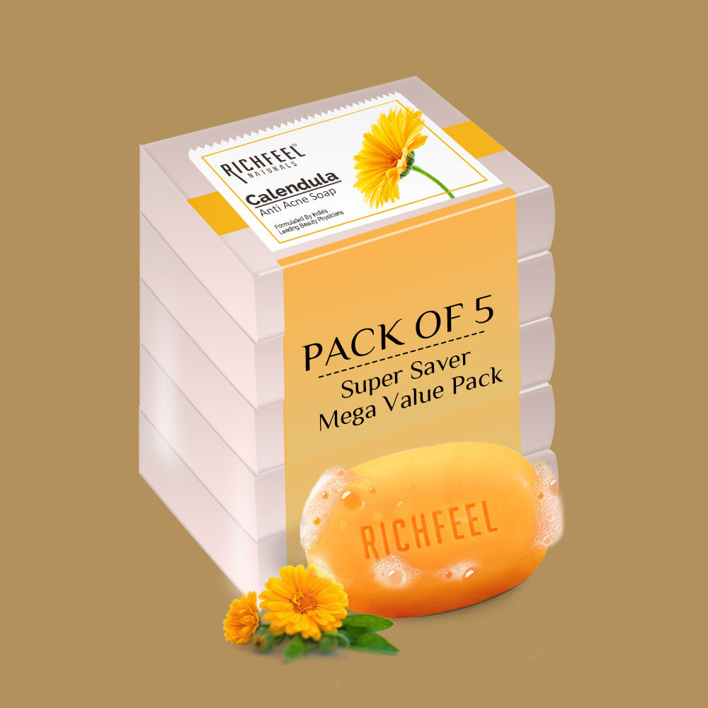 Richfeel Calendula Anti Acne Soap 75 G Pack of 5 – richfeelnaturals.com