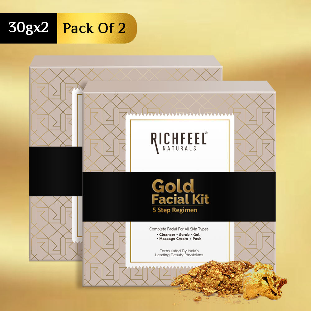 Richfeel Gold Facial Kit 5X6G Pack of 2 – richfeelnaturals.com