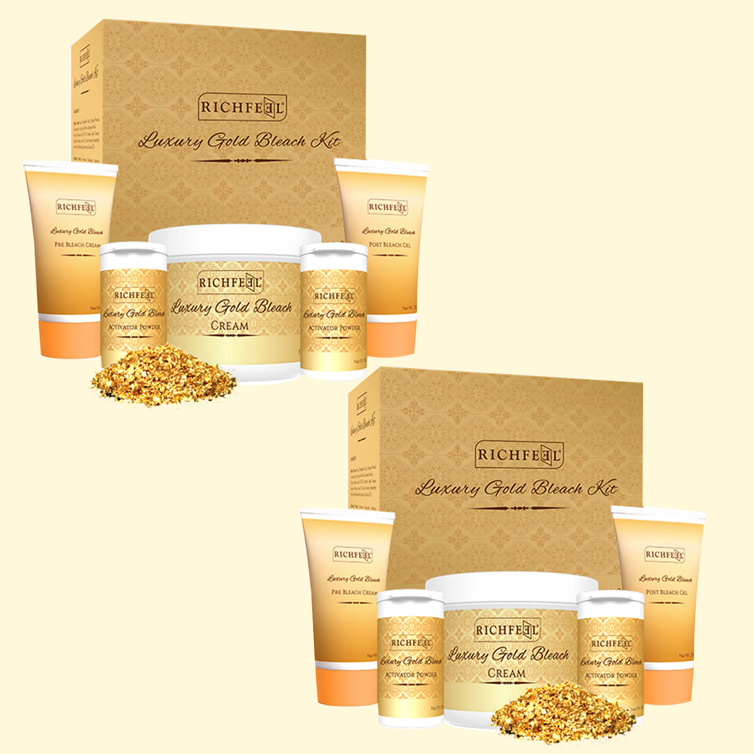 Richfeel Luxury Gold Bleach Kit 320 G Pack of 2 – richfeelnaturals.com